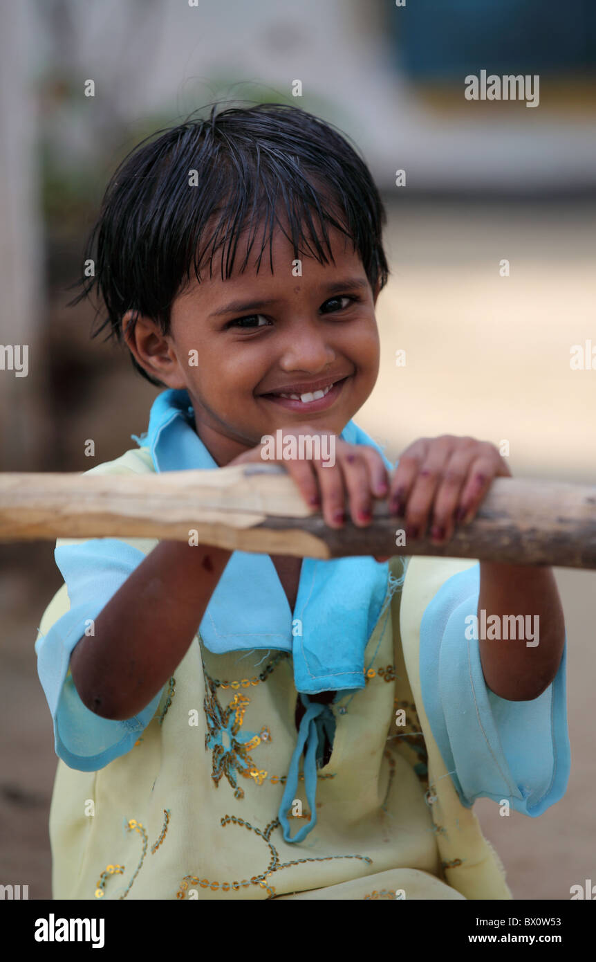 cute girl Andhra Pradesh South India Stock Photo - Alamy