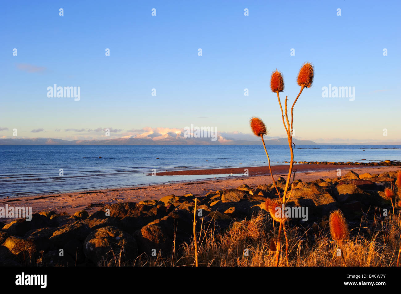 Isle Of Arran from Seamill, North Ayrshire, Scotland, UK Stock Photo ...