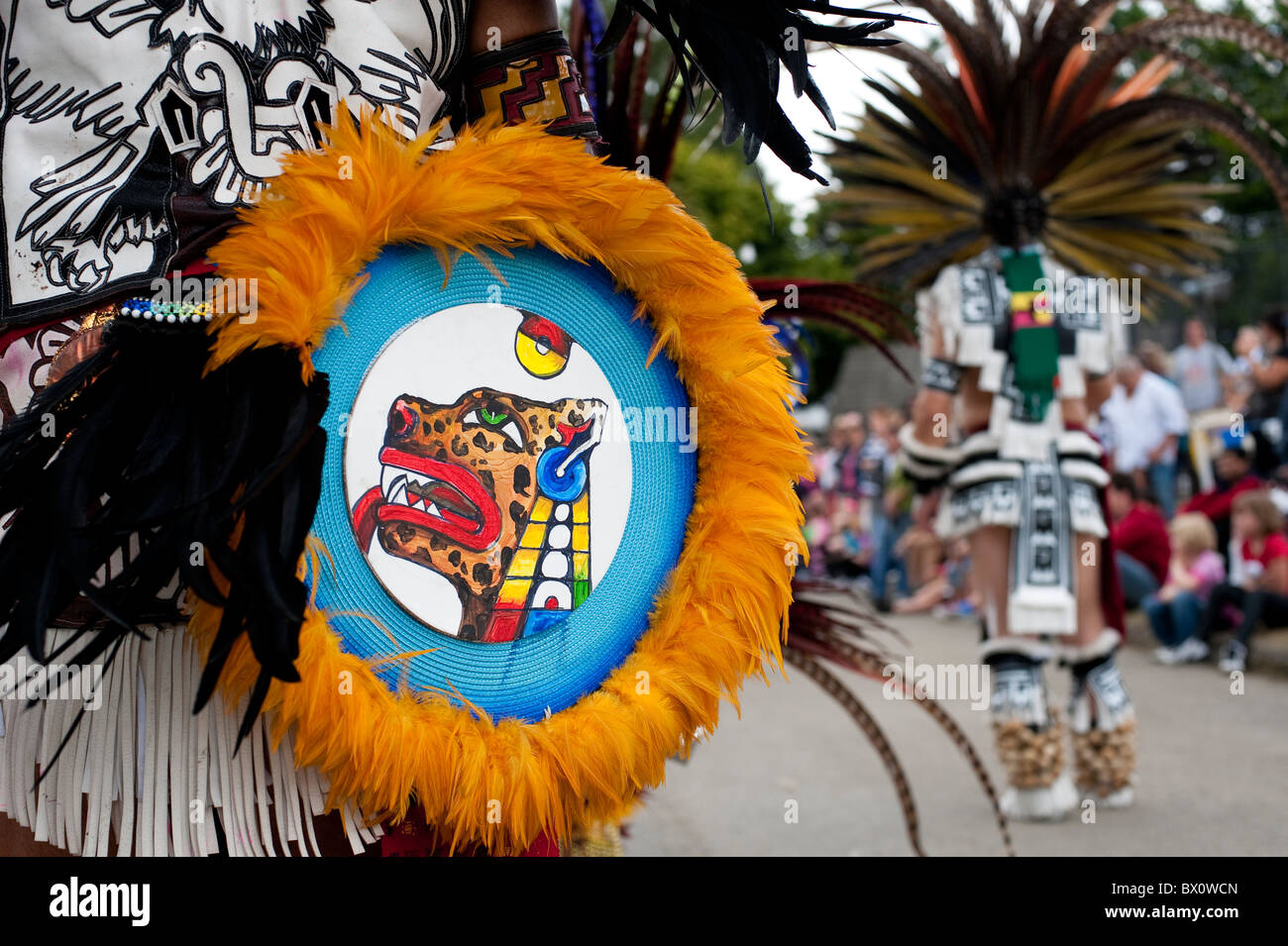 Aztec Indian Dancers performing an Indian dance ceremony at the ...
