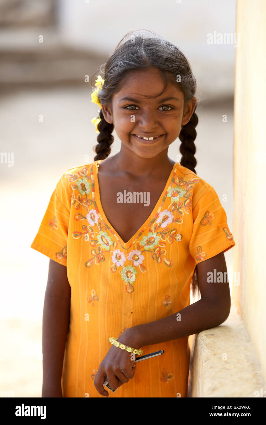cute girl Andhra Pradesh South India Stock Photo - Alamy