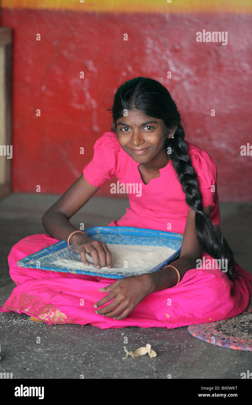 cute girl Andhra Pradesh South India Stock Photo - Alamy
