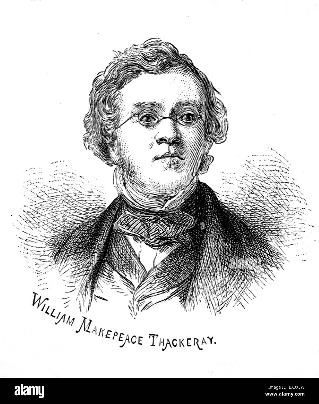 Archive image of historical literary figures. This is William Makepeace ...