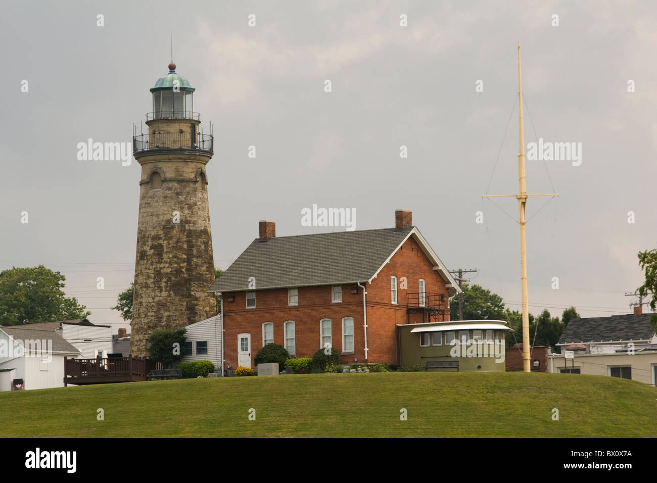 The Grand River Lighthouse or Fairport Harbor Lighthouse. Museum ...