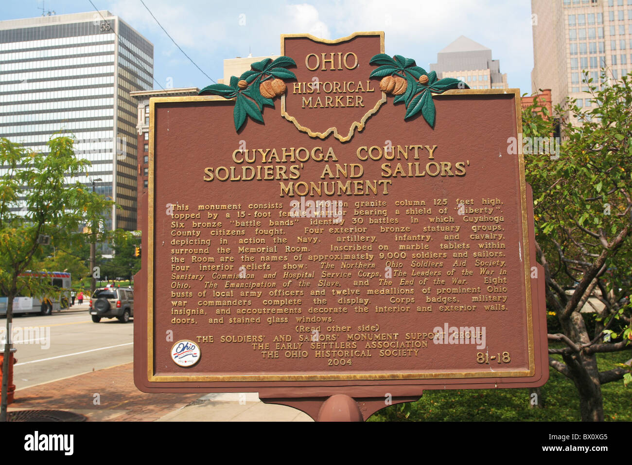 Historical Marker for Cuyahoga County Soldiers and Sailors Monument ...