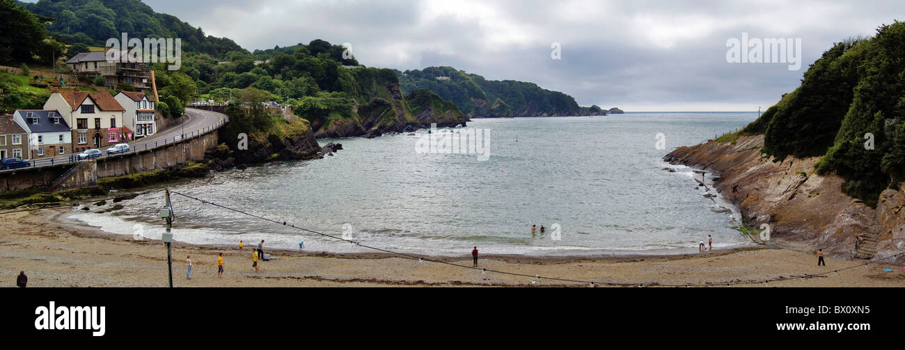 Panorama of bay at Combe Martin, North Devon, England U.K Stock Photo ...