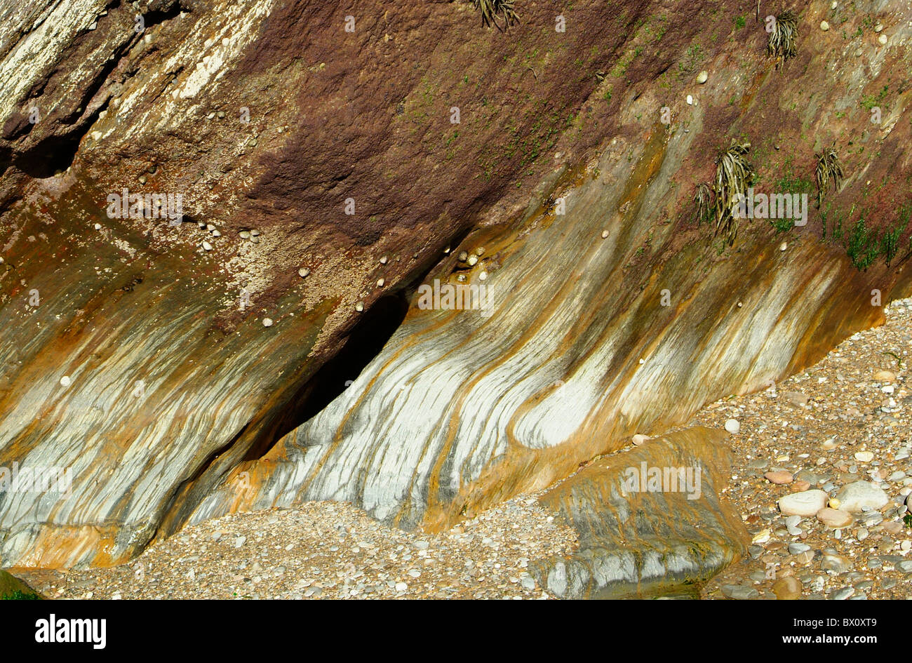 Coloured rock patterns north devon hi-res stock photography and images ...