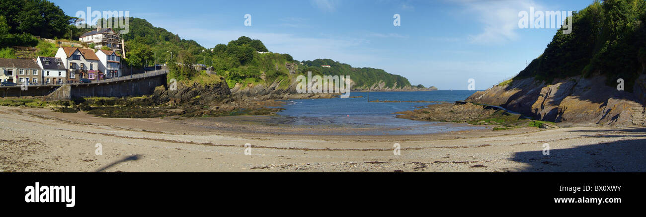 panorama of bay at Combe Martin, Devon Stock Photo - Alamy