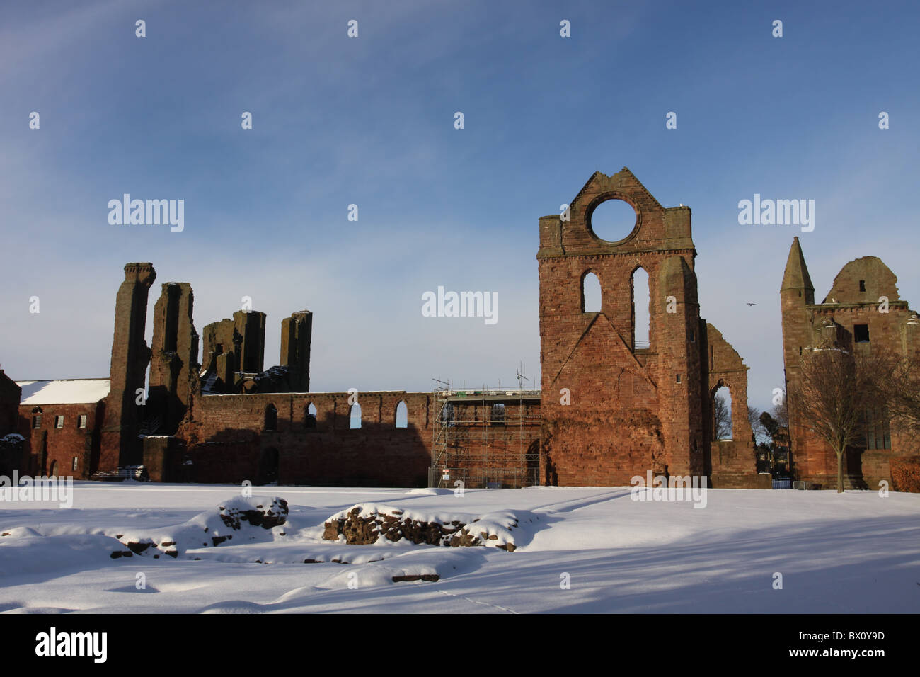 Arbroath Abbey Angus Scotland in winter December 2010 Stock Photo - Alamy