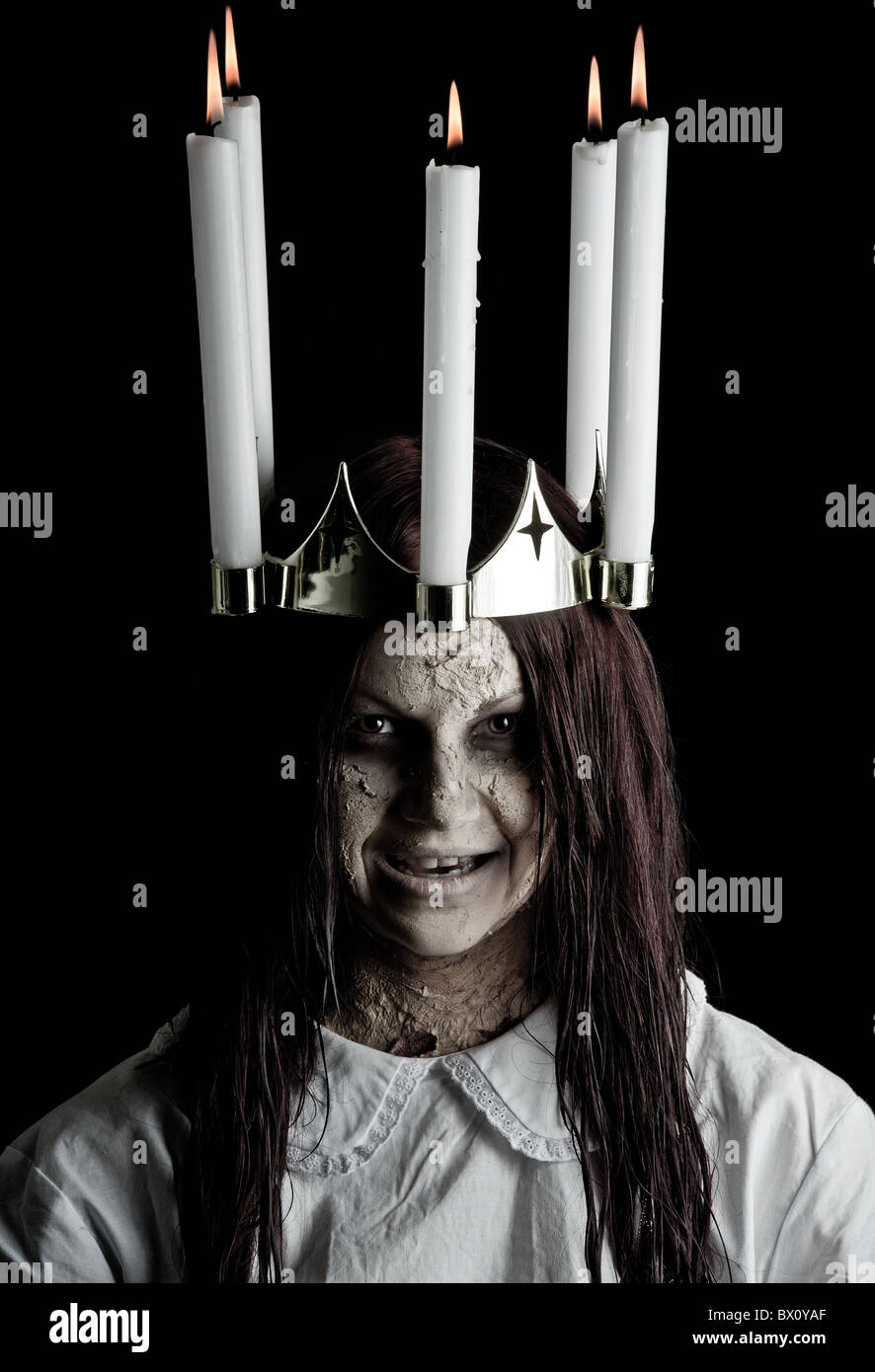 a dark scary version of the folklore character lucia Stock Photo - Alamy