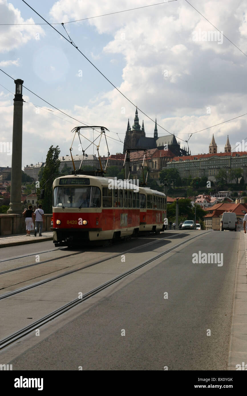 Public tram system in Prague, Czech Republic Stock Photo - Alamy