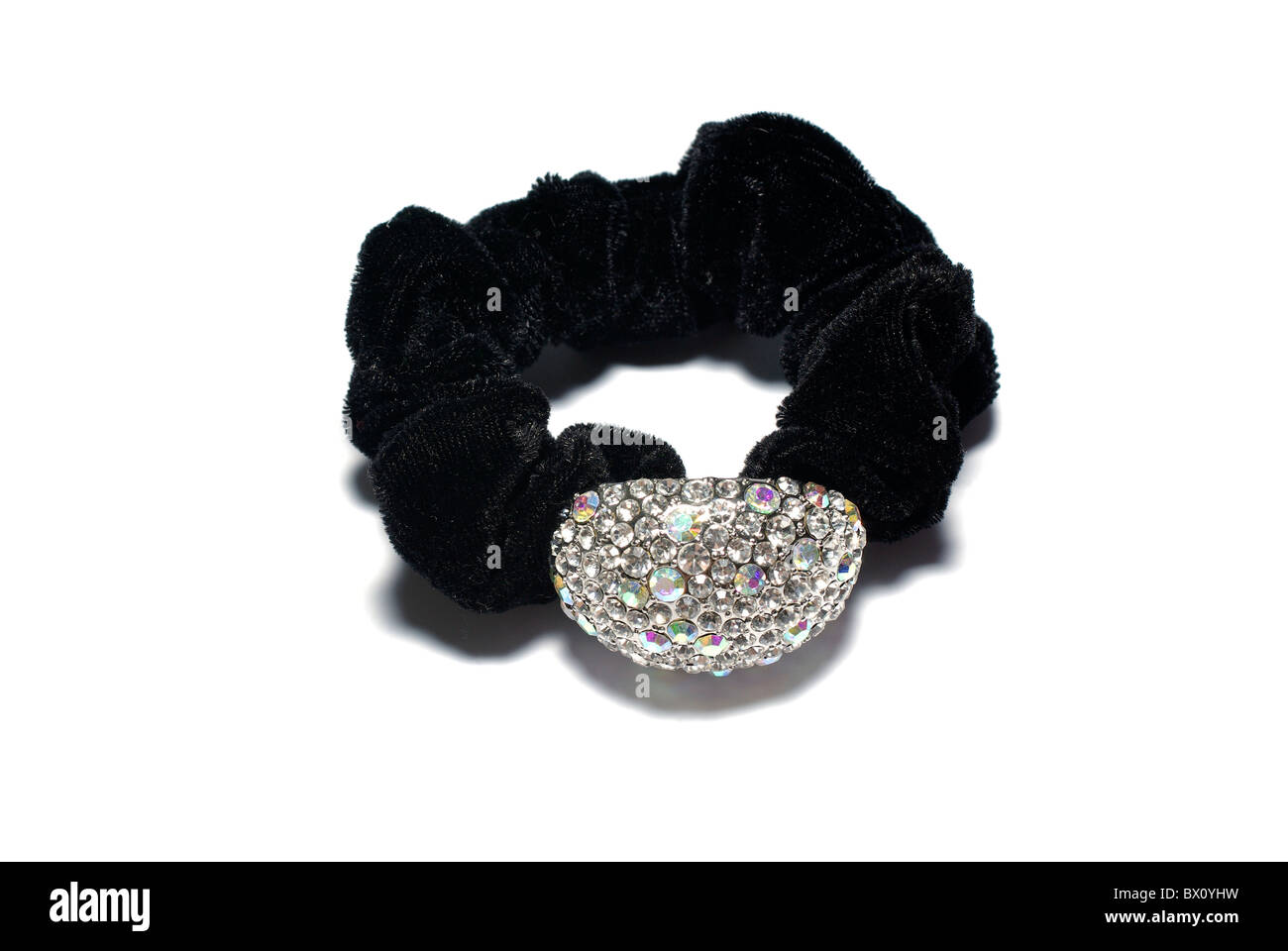 Black female hair clip with junk jewels isolated on white background ...