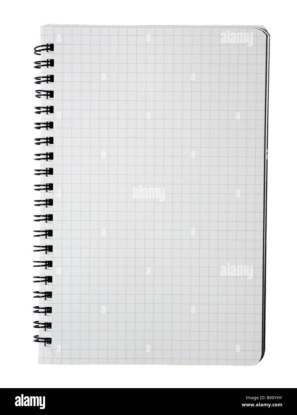 Checked workbook with binder isolated on white background. Clipping ...