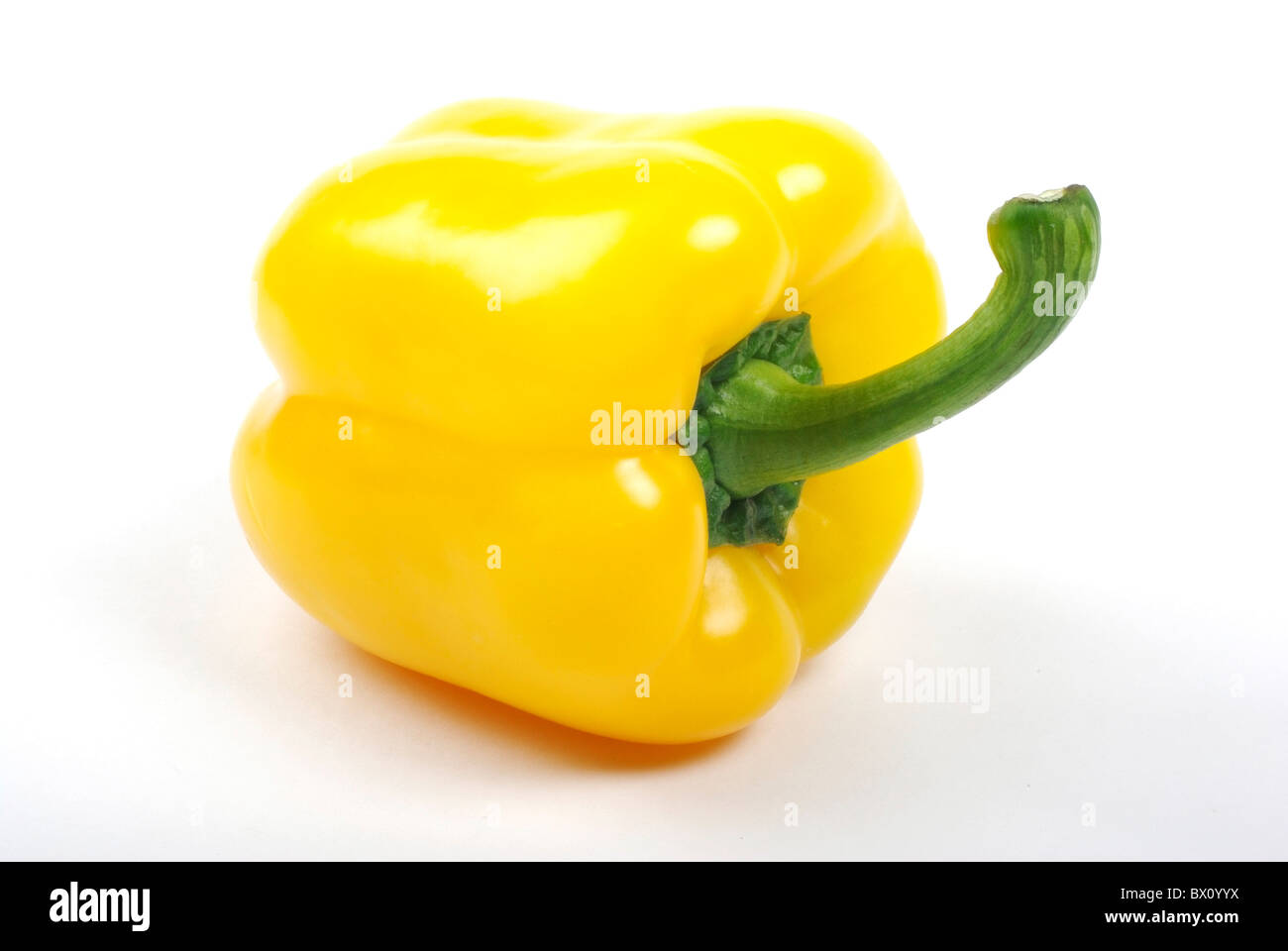 Yellow bell pepper isolated on white background with shadow Stock Photo ...