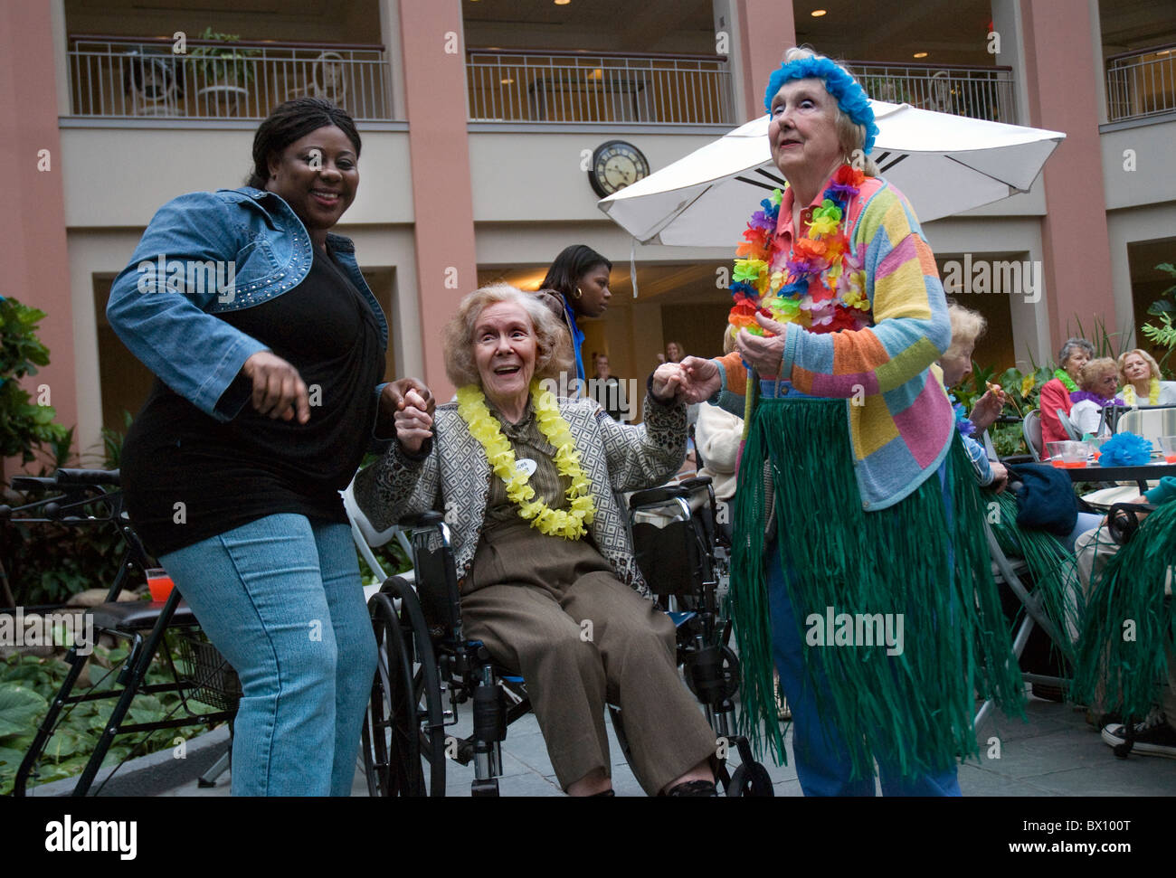 Party Event in older peoples residential Ritirement Community Stock ...