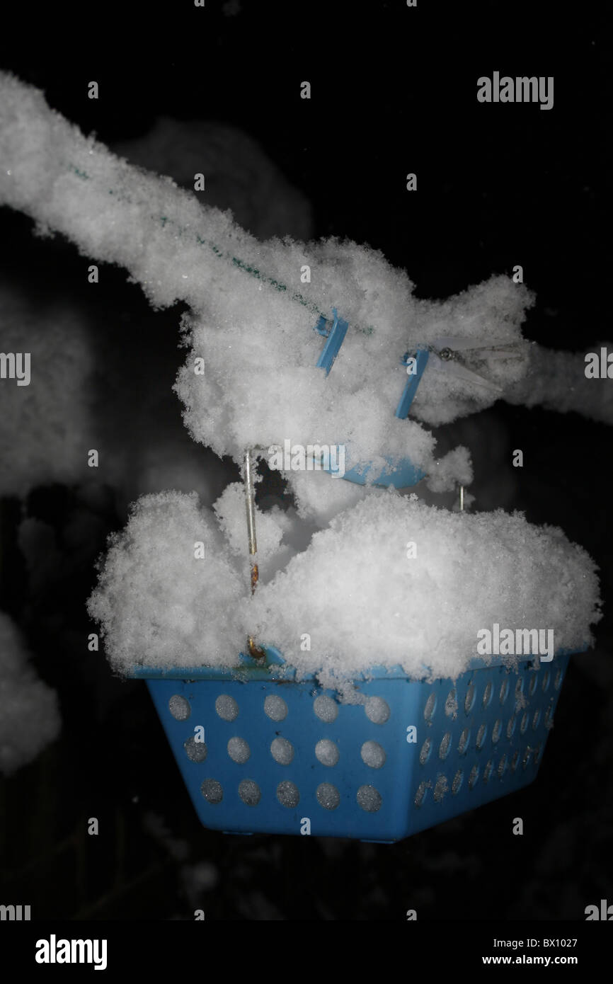 snow on washing line Stock Photo - Alamy