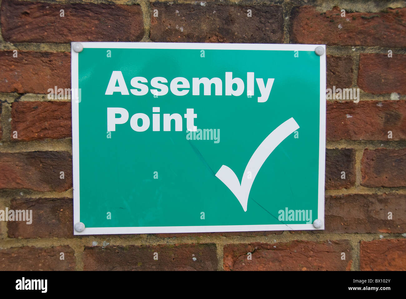 Assembly point sign hi-res stock photography and images - Alamy