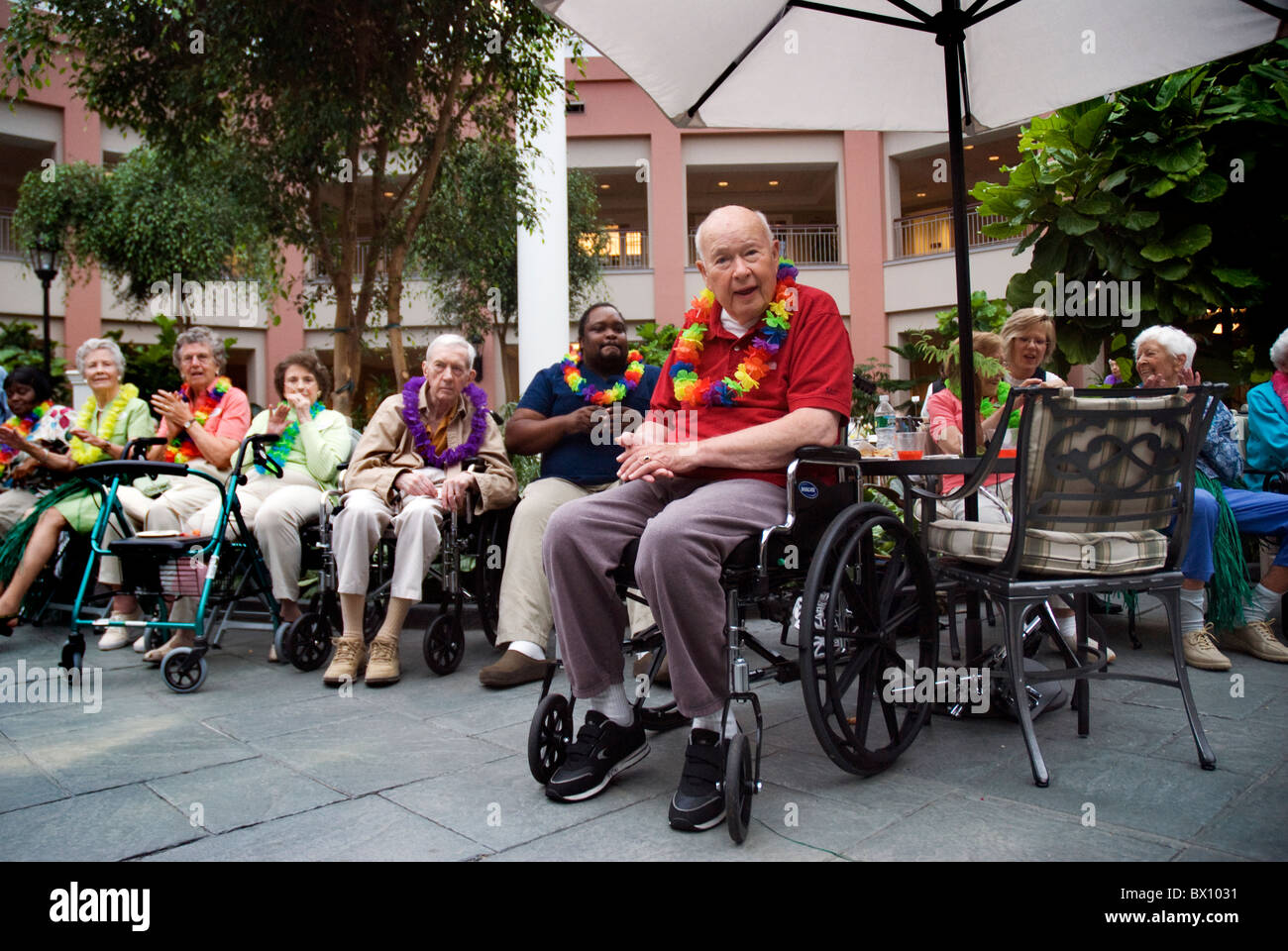 Party Event in older peoples residential Ritirement Community Stock ...