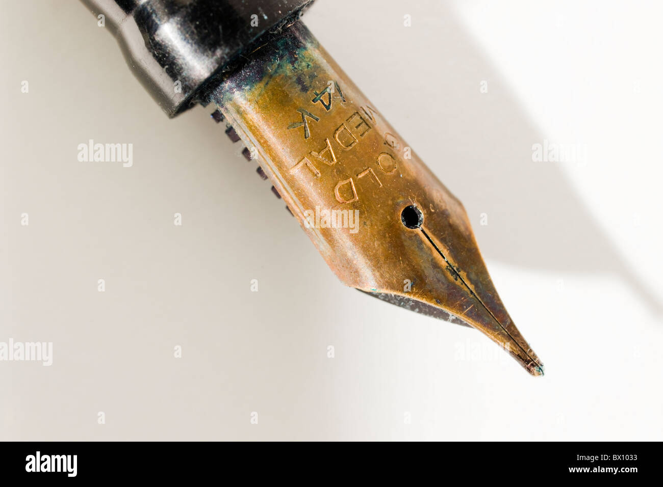 Antique pen nib close up Stock Photo - Alamy