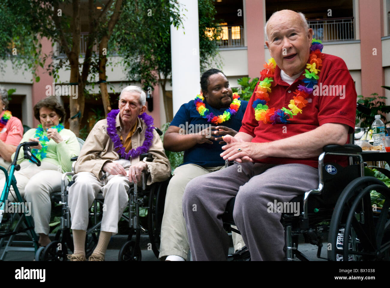 Party Event in older peoples residential Ritirement Community Stock ...