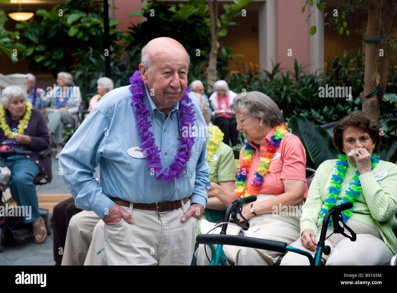 Party Event in older peoples residential Retirement Community Stock ...