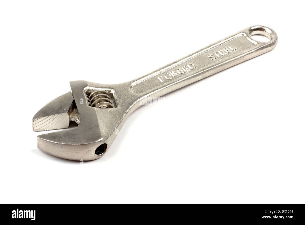 Adjustable metal wrench isolated on the white background Stock Photo ...