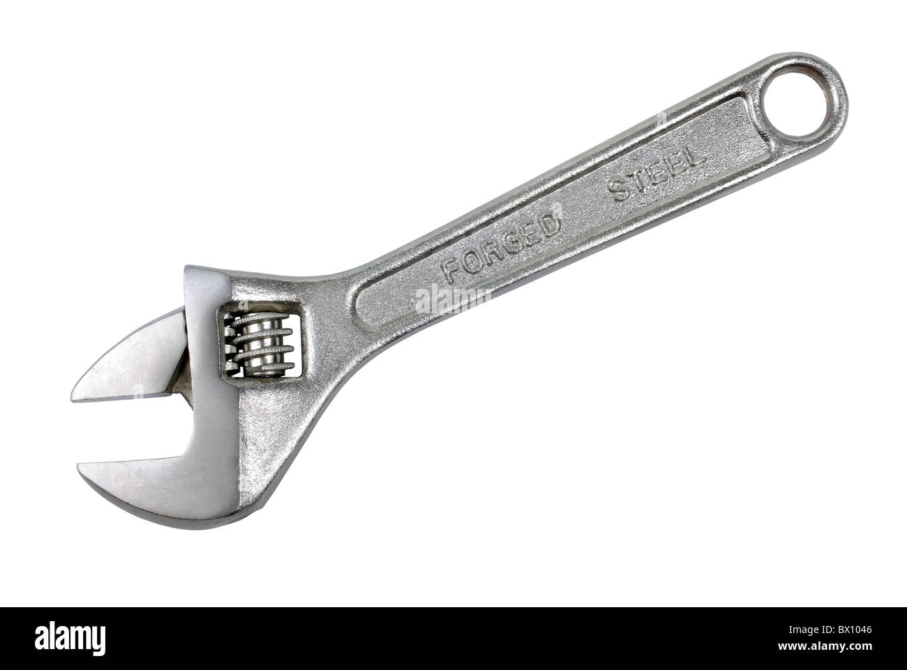 Adjustable metal wrench isolated on the white background Stock Photo ...