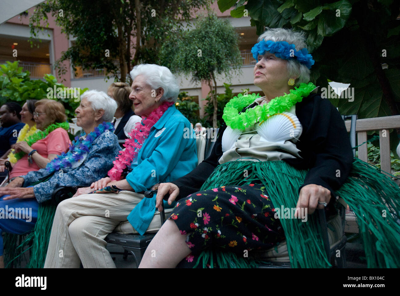 Party Event in older peoples residential Retirement Community Stock ...