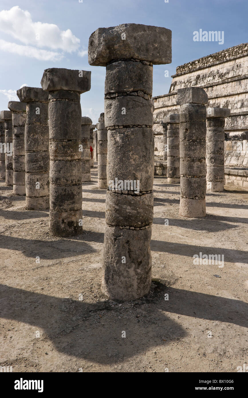 Stone columns in the Group of 1000 Columns in the Classic Maya site of ...