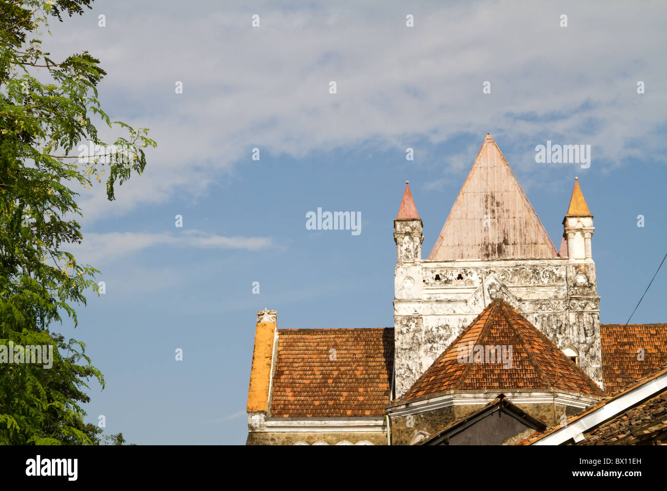 Galle Fort Architecture and Church Stock Photo - Alamy