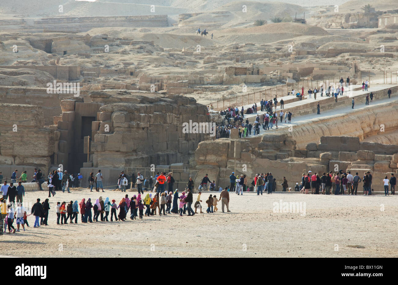GIZA, EGYPT - DECEMBER 22: Children excursion at Giza pyramids and ...