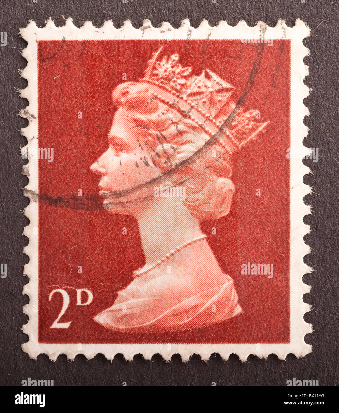 United Kingdom Postage Stamp 2d, Machin Stock Photo - Alamy