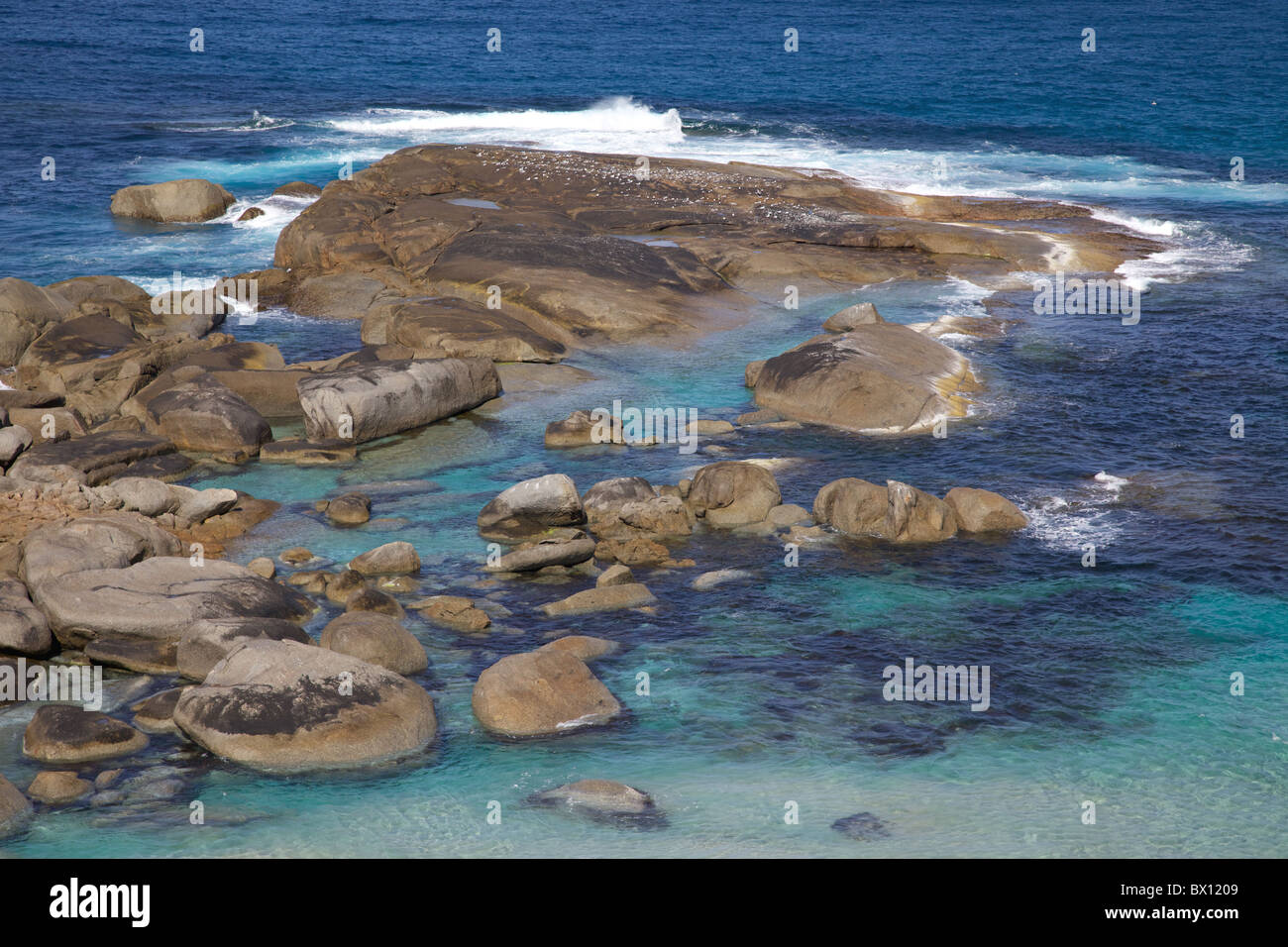 An outcrop of rocks near Lowlands Beach, between the towns of Albany ...