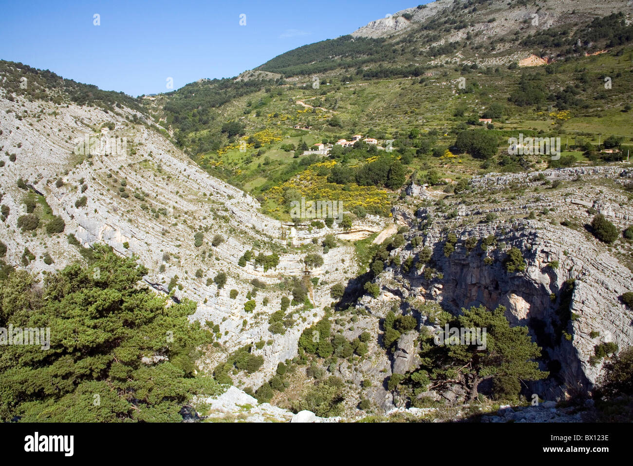 Near Gorge Verdon in Provence France in Haute Alpes showing the rock ...