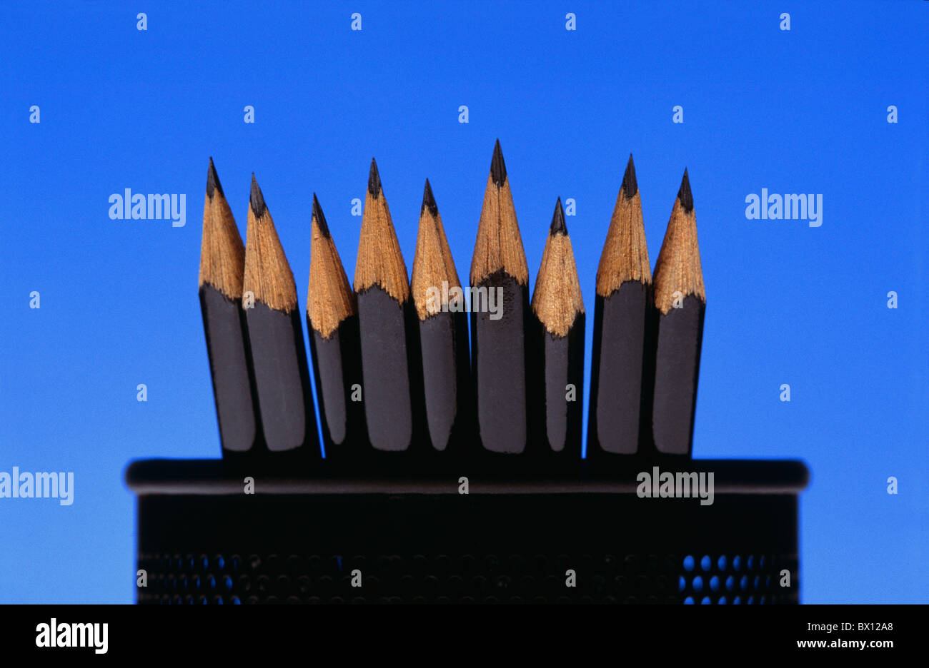 pencils office pens studio drawing bin Stock Photo - Alamy