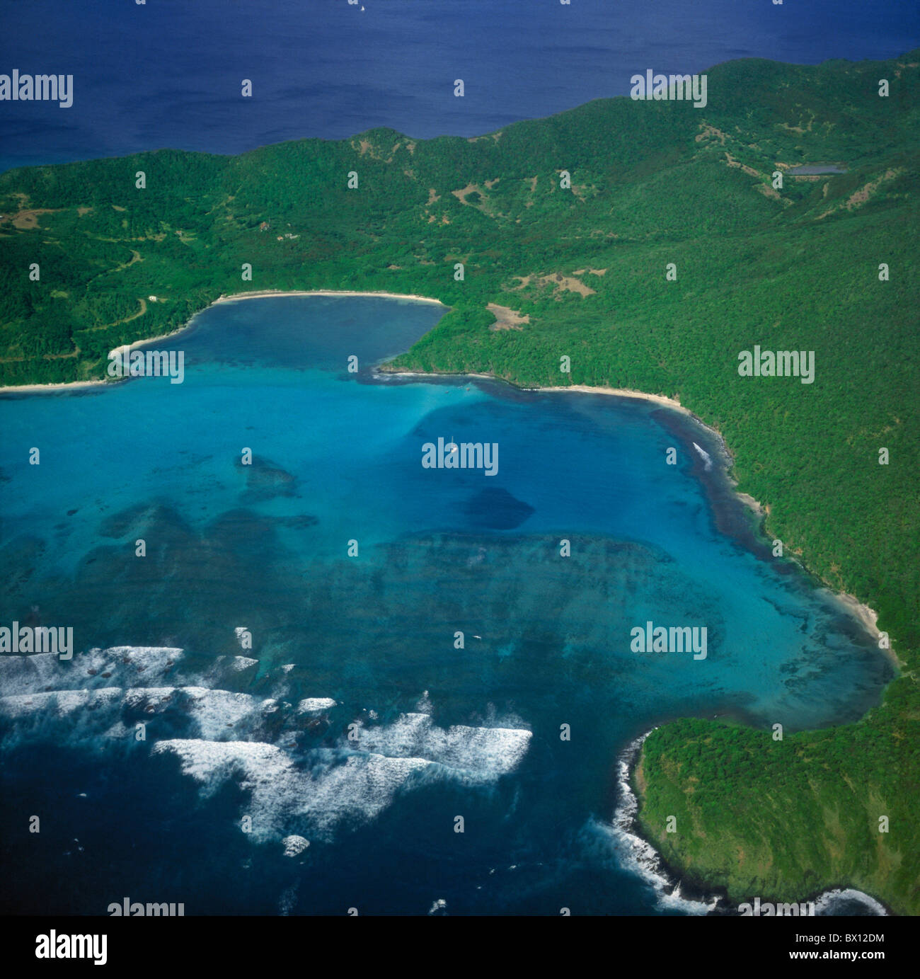 aerial photo island isle coast sea scenery landscape Canoun Island ...