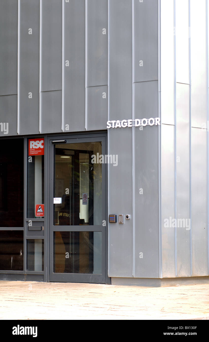 Stage door of the new Royal Shakespeare Theatre, Stratford-upon-Avon ...