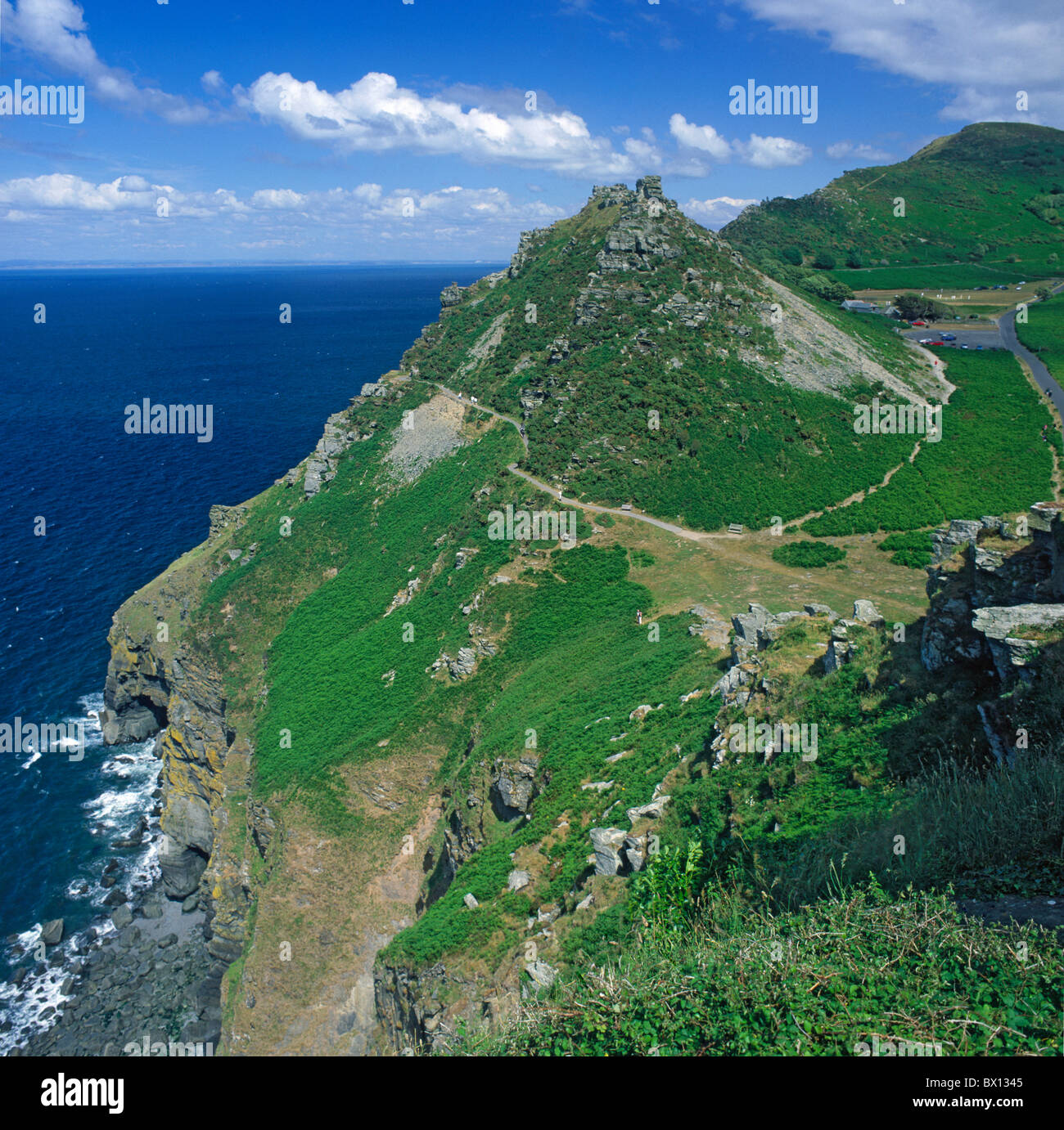 scenery landscape rock steep coast coast sea Valley of The rocks ...