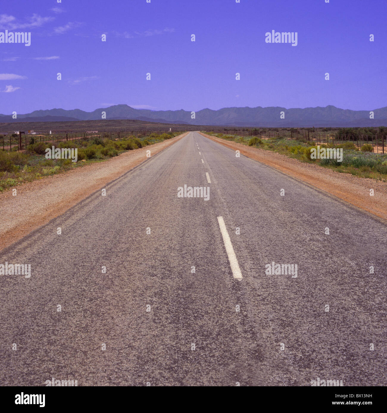 street Highway scenery landscape steppe route R29 near Oudtshoorn ...