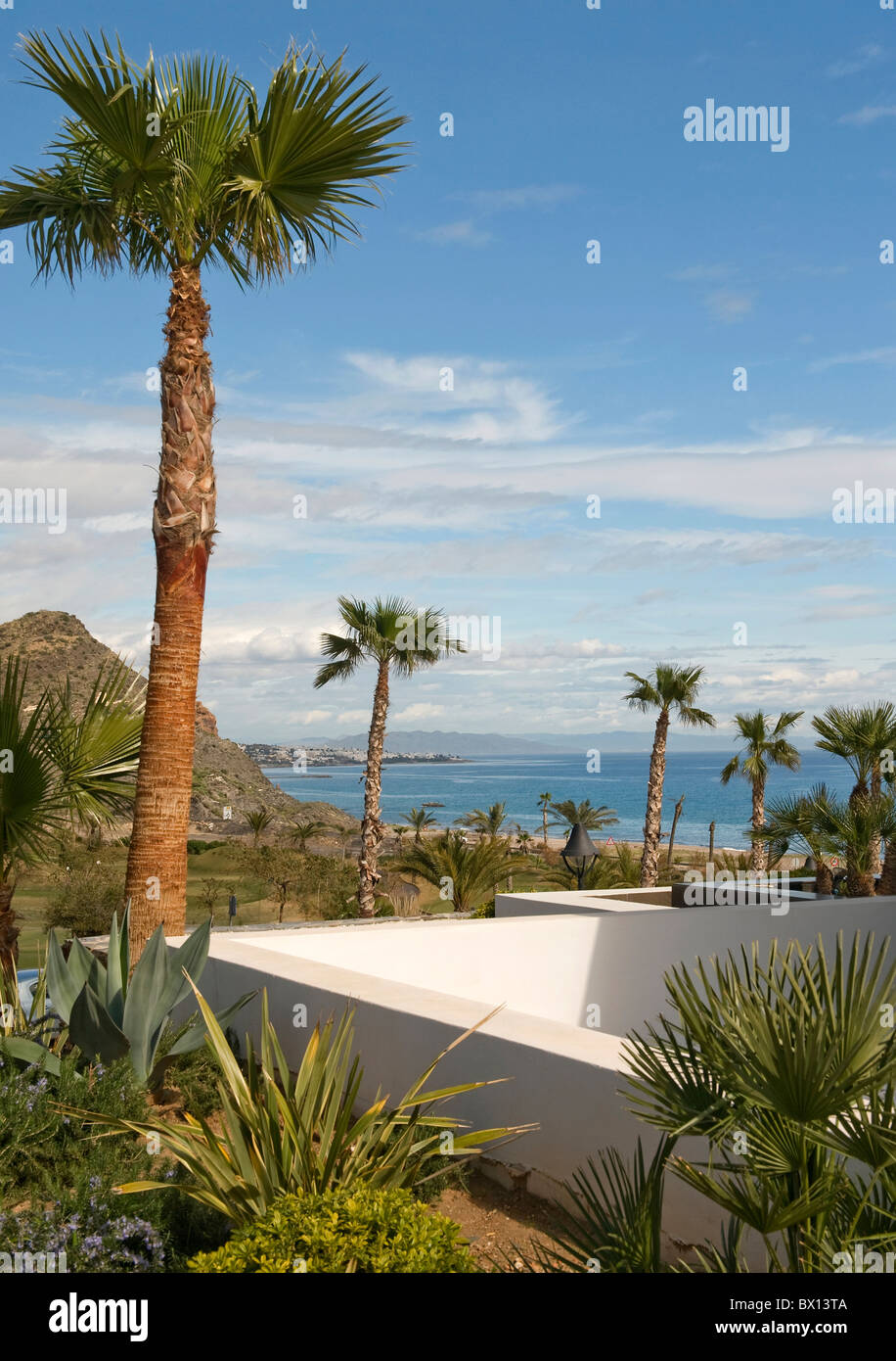 View of Mojacar Playa from Macanas, Almeria, Andalusia, Spain Stock ...