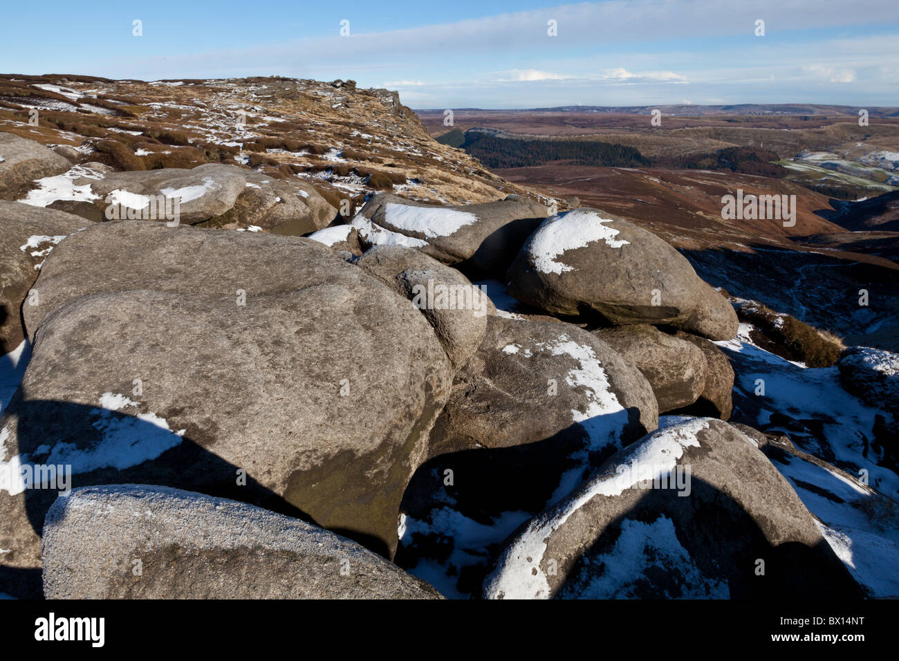 Fairbrook naze in winter on Kinder Scout in the Dark Peak part of the ...