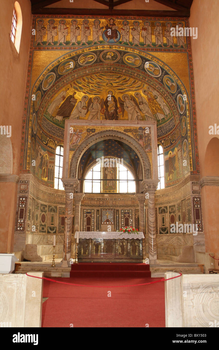 town city Porec Euphrasius basilica inside altar chancel apse culture ...