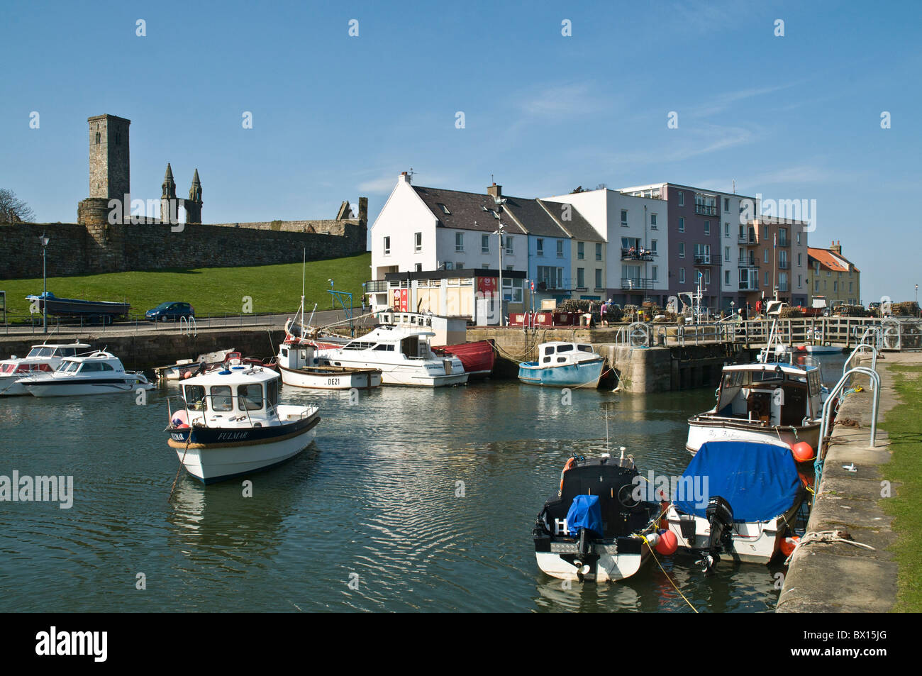 dh St Andrews harbour ST ANDREWS FIFE Boats seafront buildings and ...