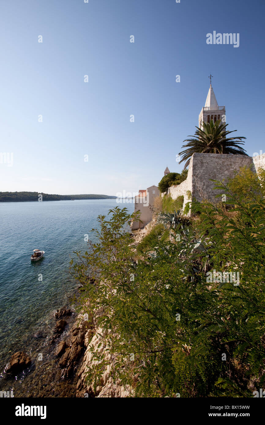 Medieval fortified town on the ocean, Rab, Croatia Stock Photo - Alamy