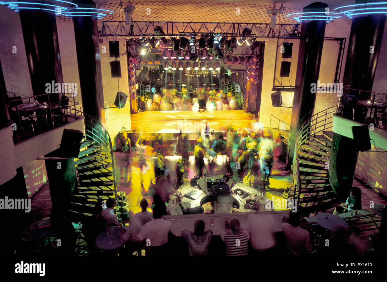 company dance dancing Disco DJ exit guests inside music nightlife no ...