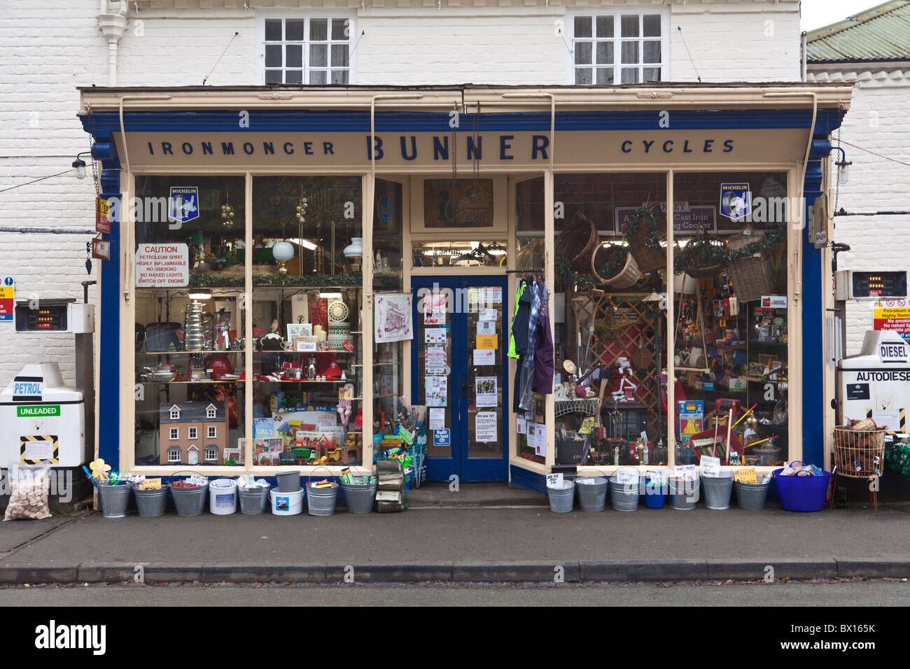 A traditional ironmonger's shop in the small welsh town of Montgomery ...