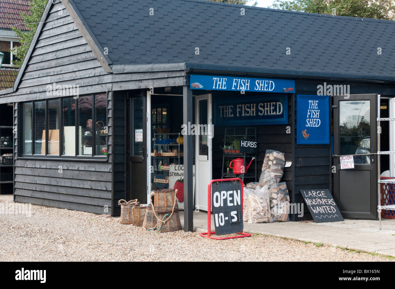 The Fish Shed, Brancaster Staithe, Norfolk Stock Photo - Alamy