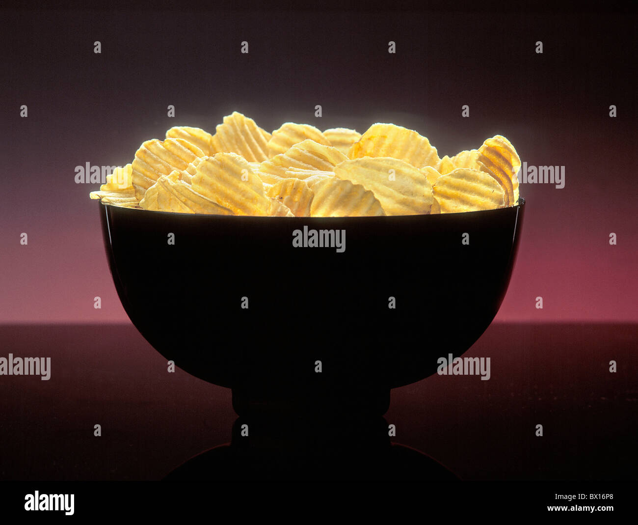 bowl food Potato chips shell snack studio eating Stock Photo - Alamy