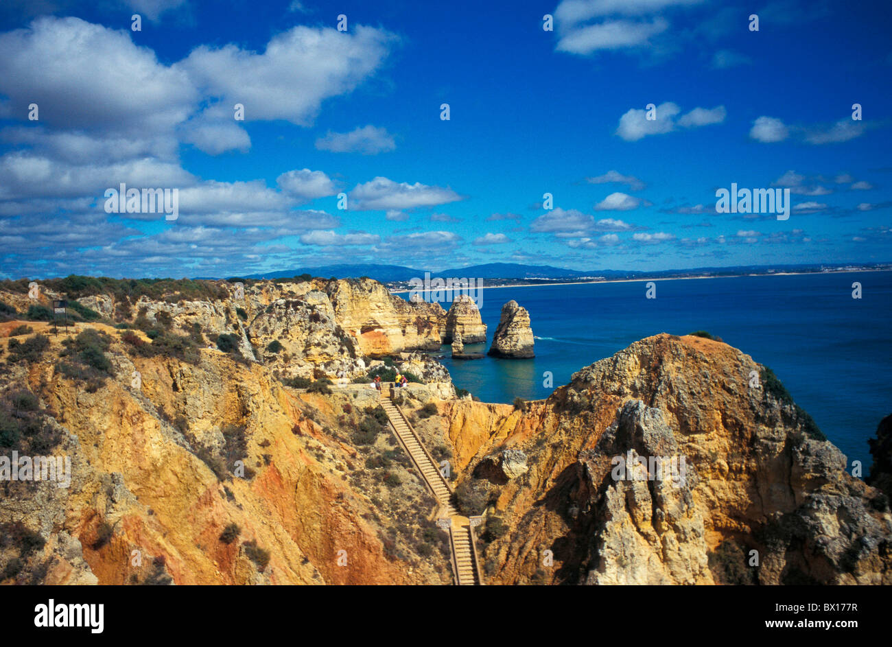 Algarve coast platform Portugal Europa Europe rock sandstone rock ...