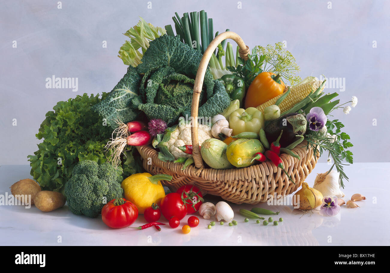 Assorted Basket Food Fresh Healthy Ingredient Mixed Organic Produce Raw ...