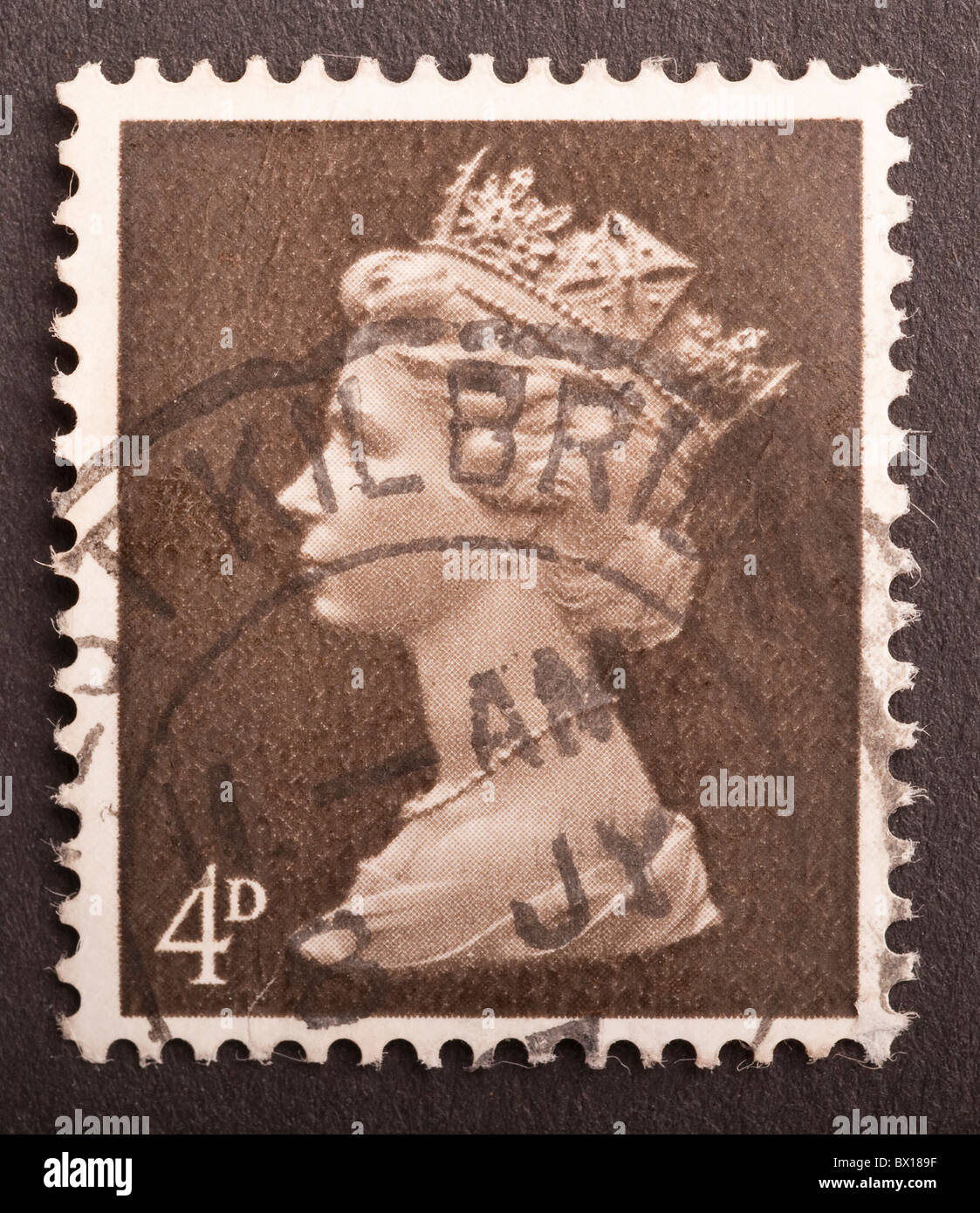 United Kingdom Postage Stamp 4d, Machin Stock Photo - Alamy